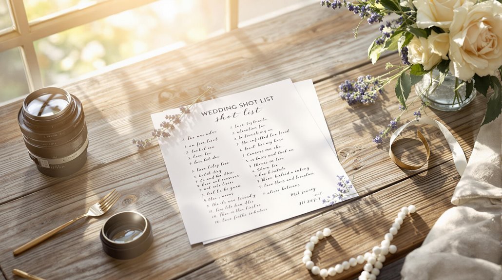 How to Create a Shot List for Your Wedding Photographer